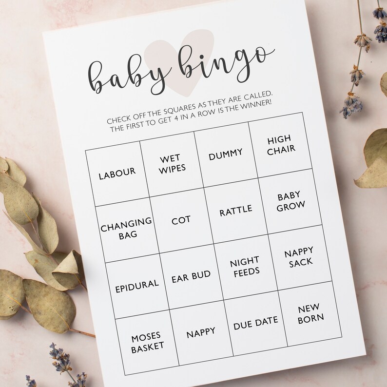 Baby Shower Bingo Quiz Card Baby Shower Game Baby Shower - Etsy