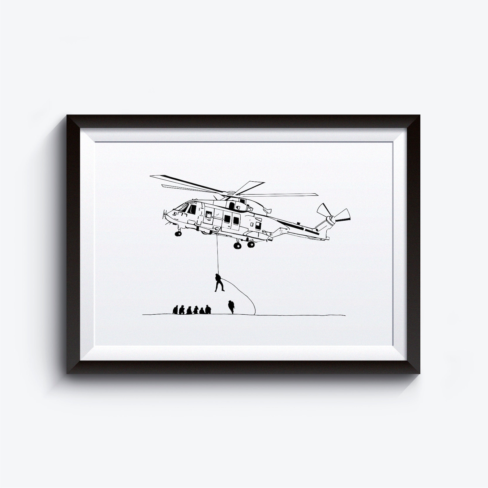 Merlin Helicopter Armed Forces Print Poster Home Decor Wall - Etsy France