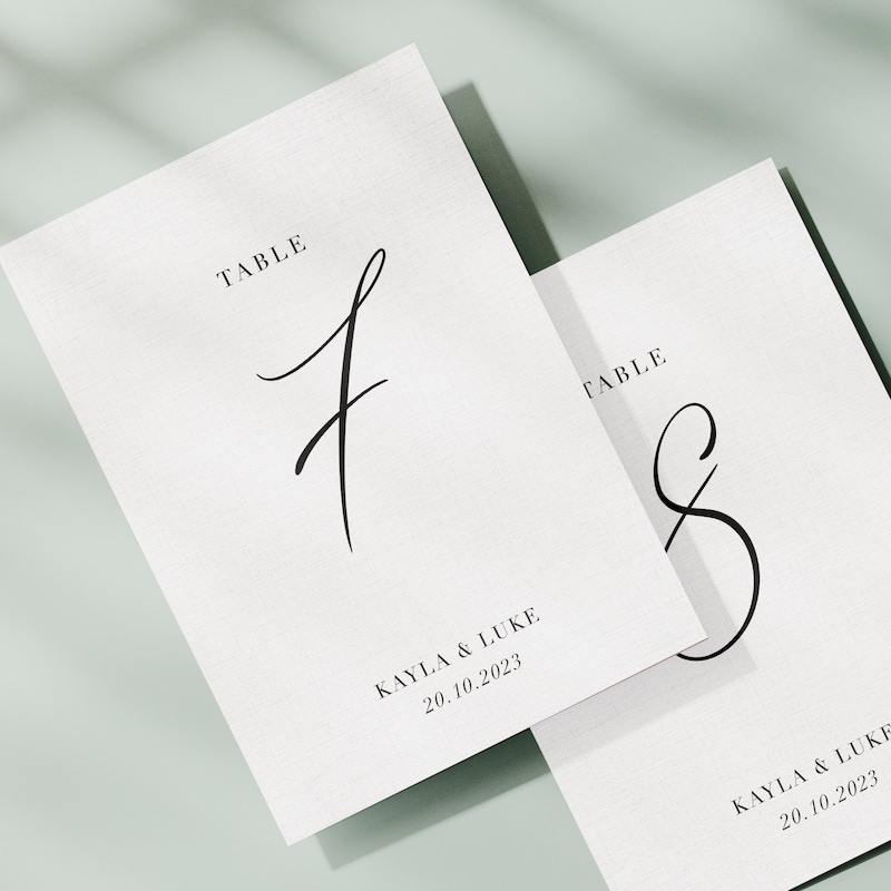 Table Number Cards - Etsy