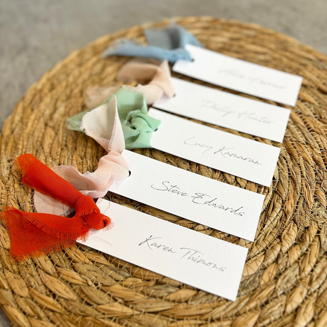 Ribbon Name Card, Individual Name Cards, Table Setting, Place Setting ...