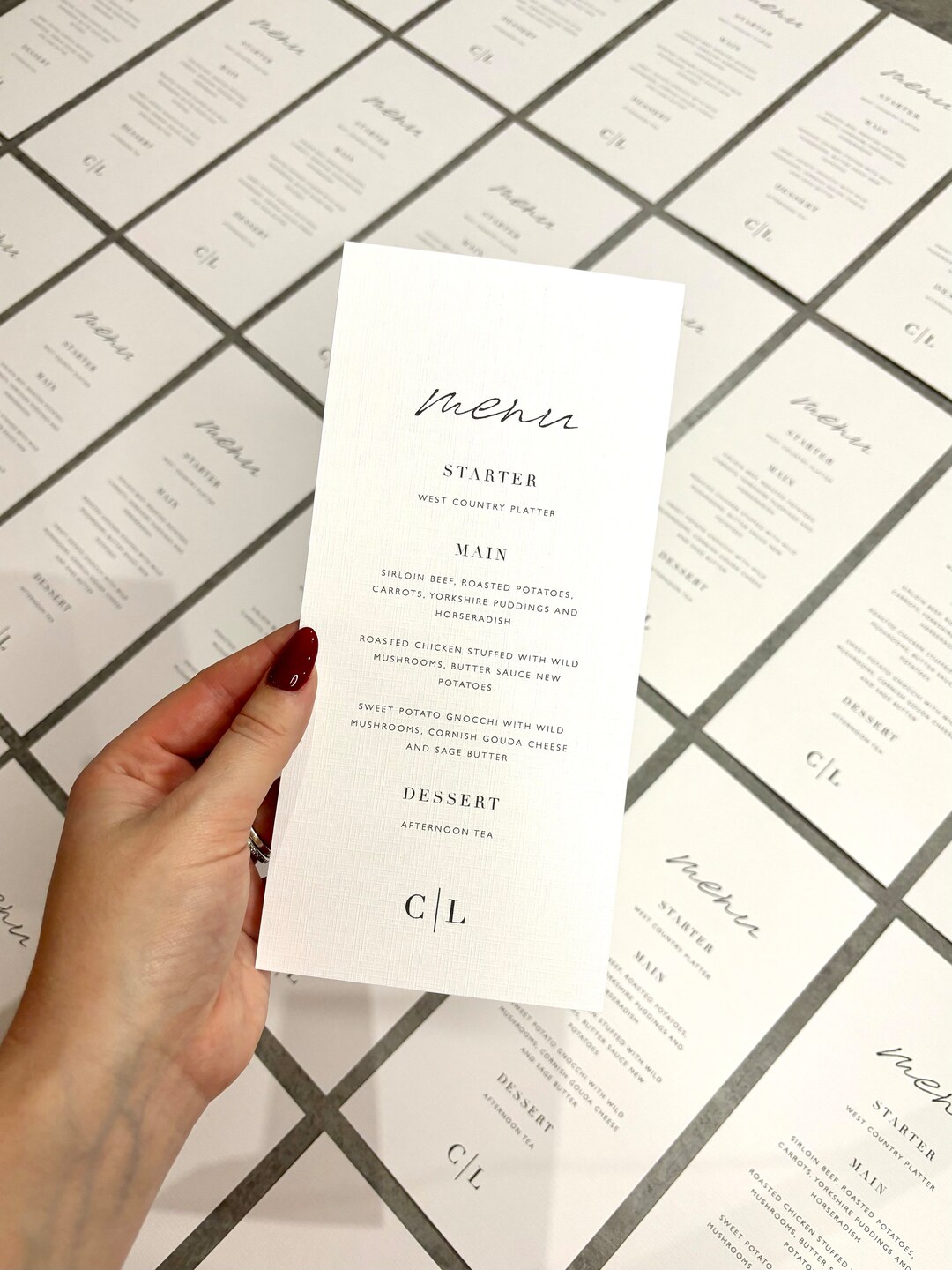 Minimalist Wedding Menu Card, Simple Menu, Simple Stationery ...