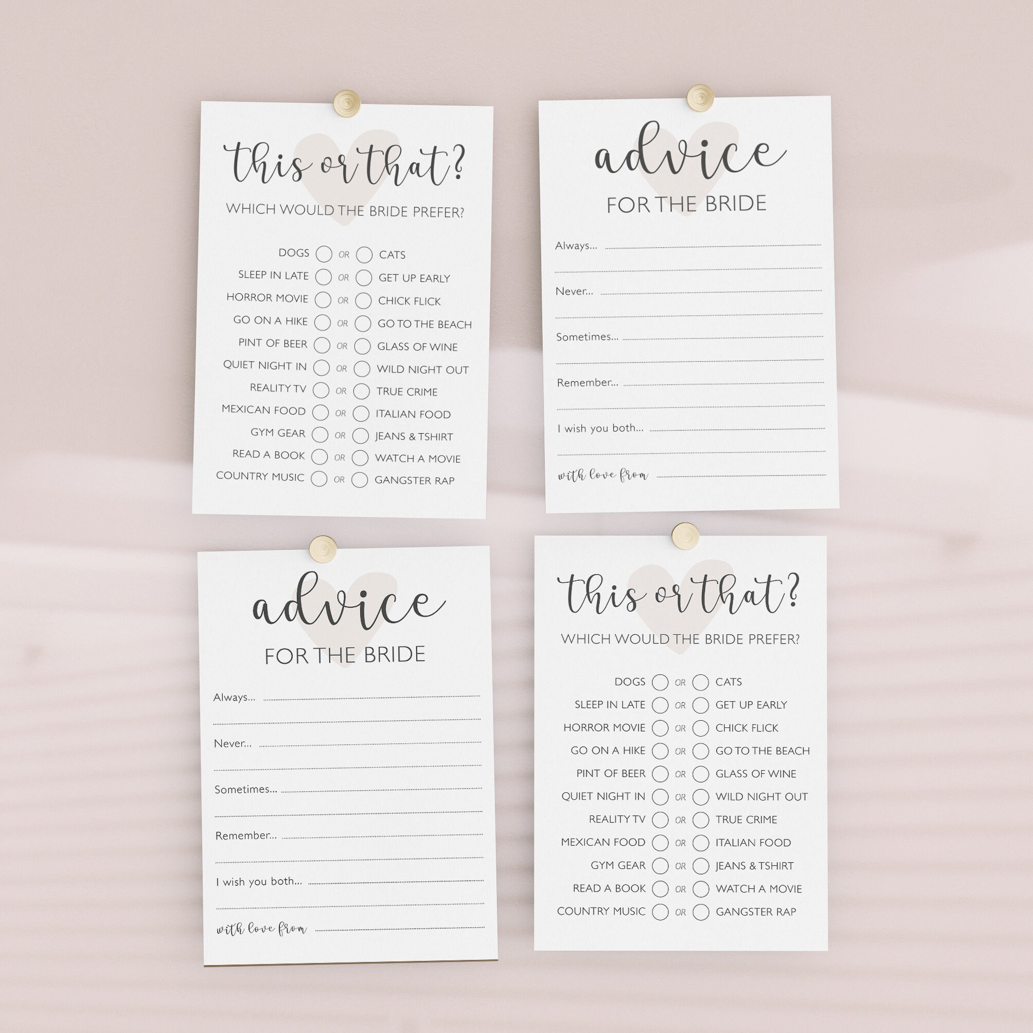 Hen Party Game Advice Game Card Hen Do Game This or That - Etsy UK