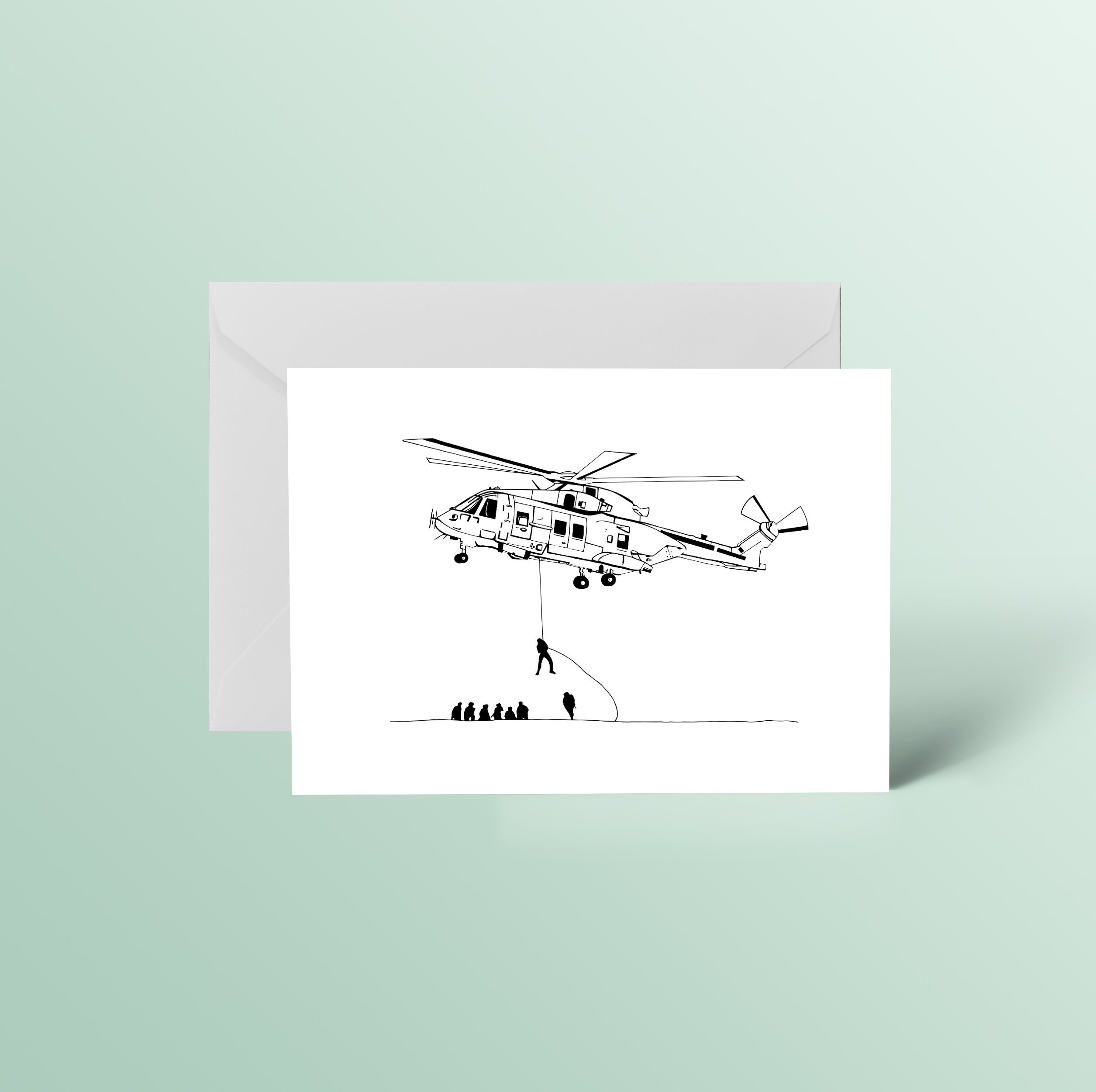 Merlin Helicopter Armed Forces Greeting Card With Envelope - Etsy