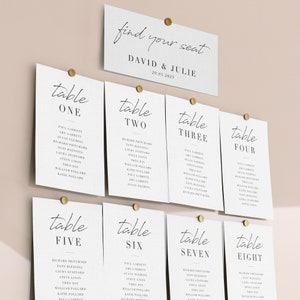 Table Seating Plan Card, Personalised Seating Plan, Elegant Decor ...