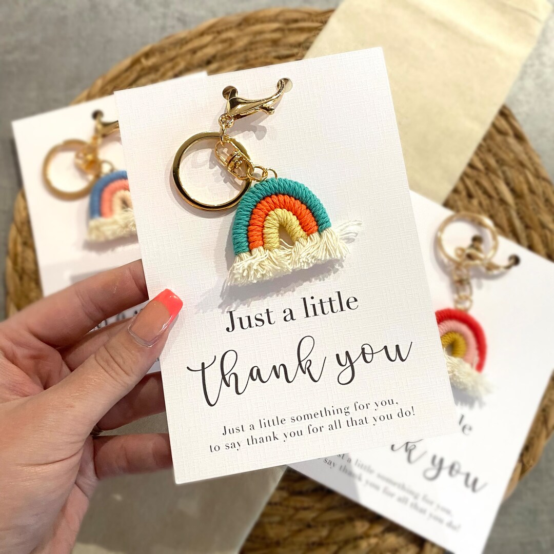 Thank You Gift, Small Thank You Gift, Thank You Key Ring, Rainbow Key ...