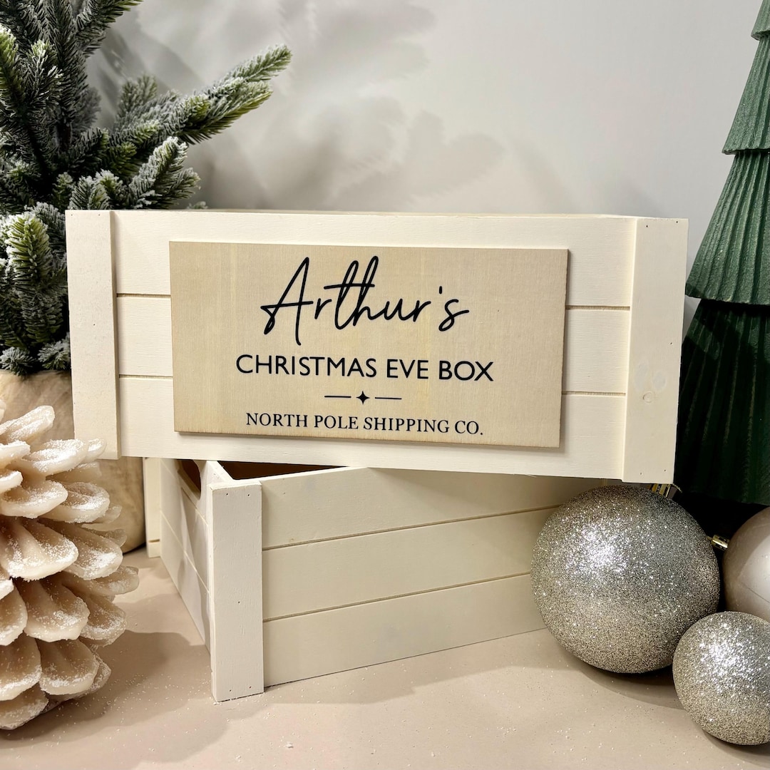Personalised Christmas Eve Box Crate, Wooden Gift Box, Christmas Gift ...