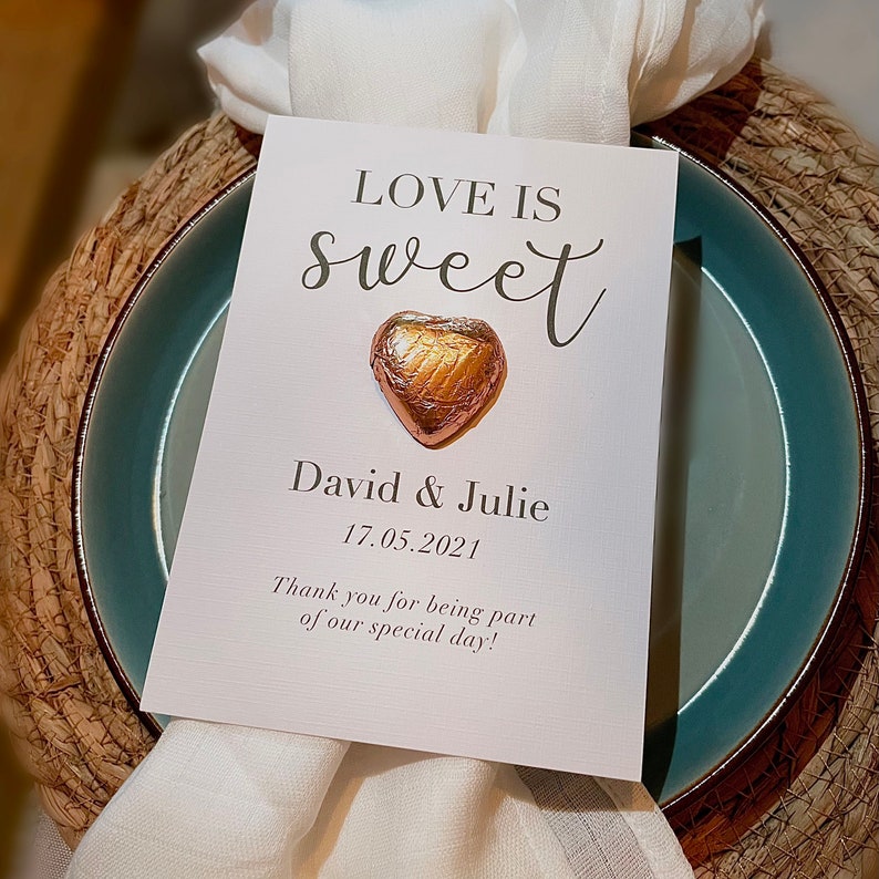 Chocolate Heart Wedding Favours Love is Sweet Table - Etsy UK