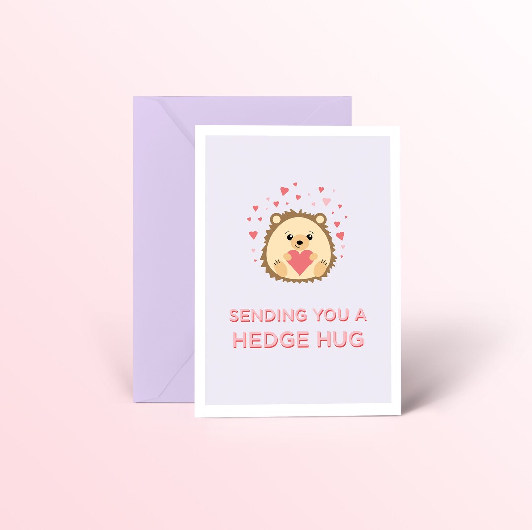 Sending You a Hedge Hug Card With Envelope , Hedgehog Card, Condolences ...