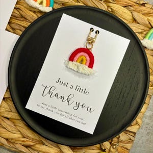 Thank You Gift, Small Thank You Gift, Thank You Key Ring, Rainbow Key ...