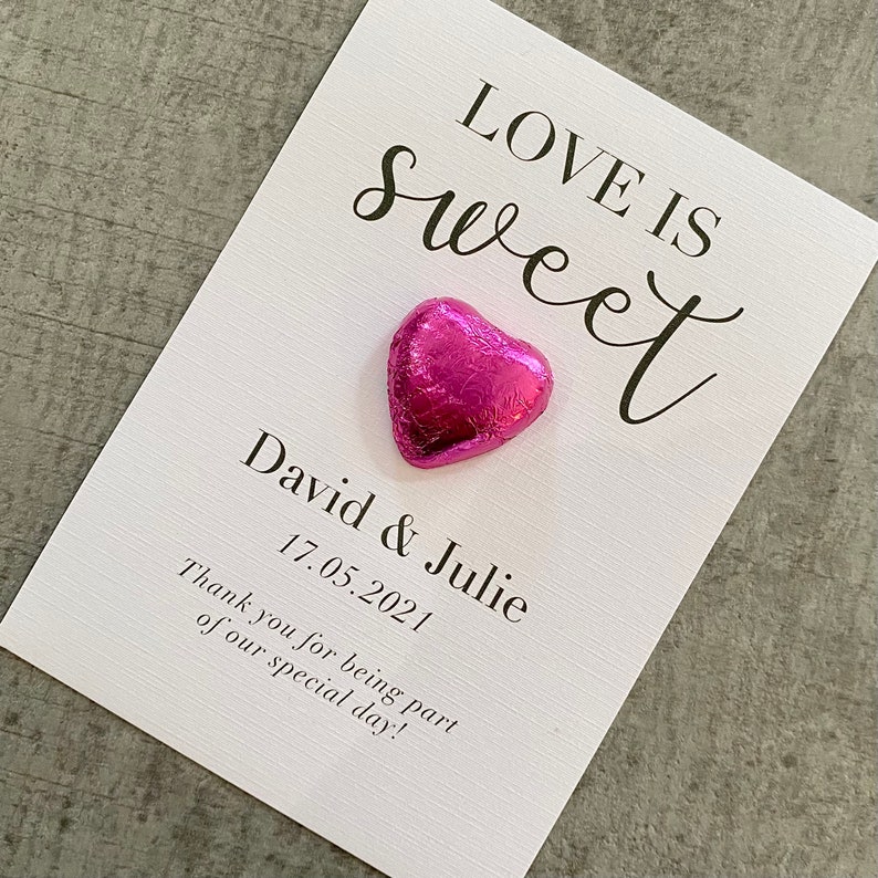 Chocolate Heart Wedding Favours Love is Sweet Table - Etsy UK