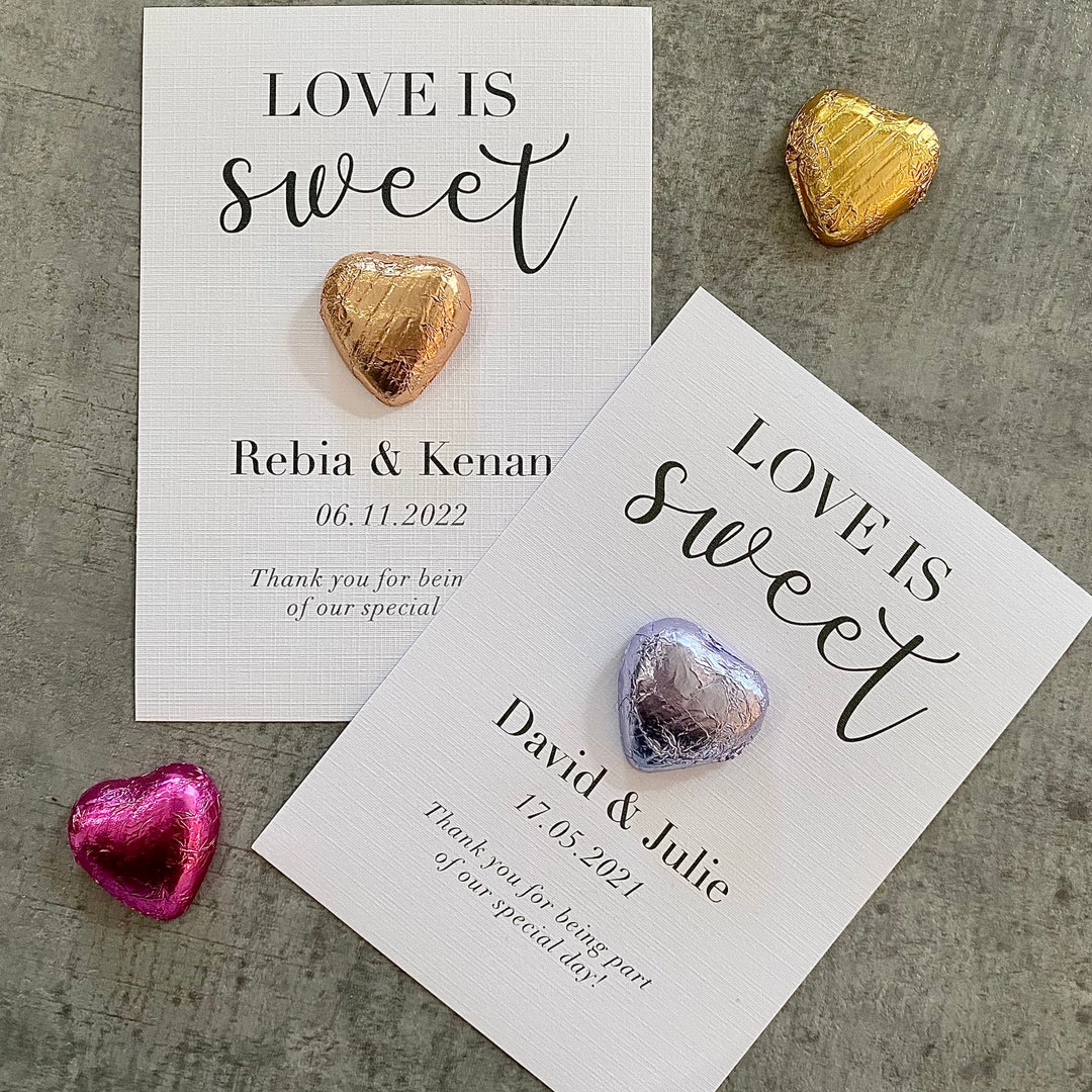 Chocolate Heart Wedding Favours Love is Sweet Table - Etsy UK