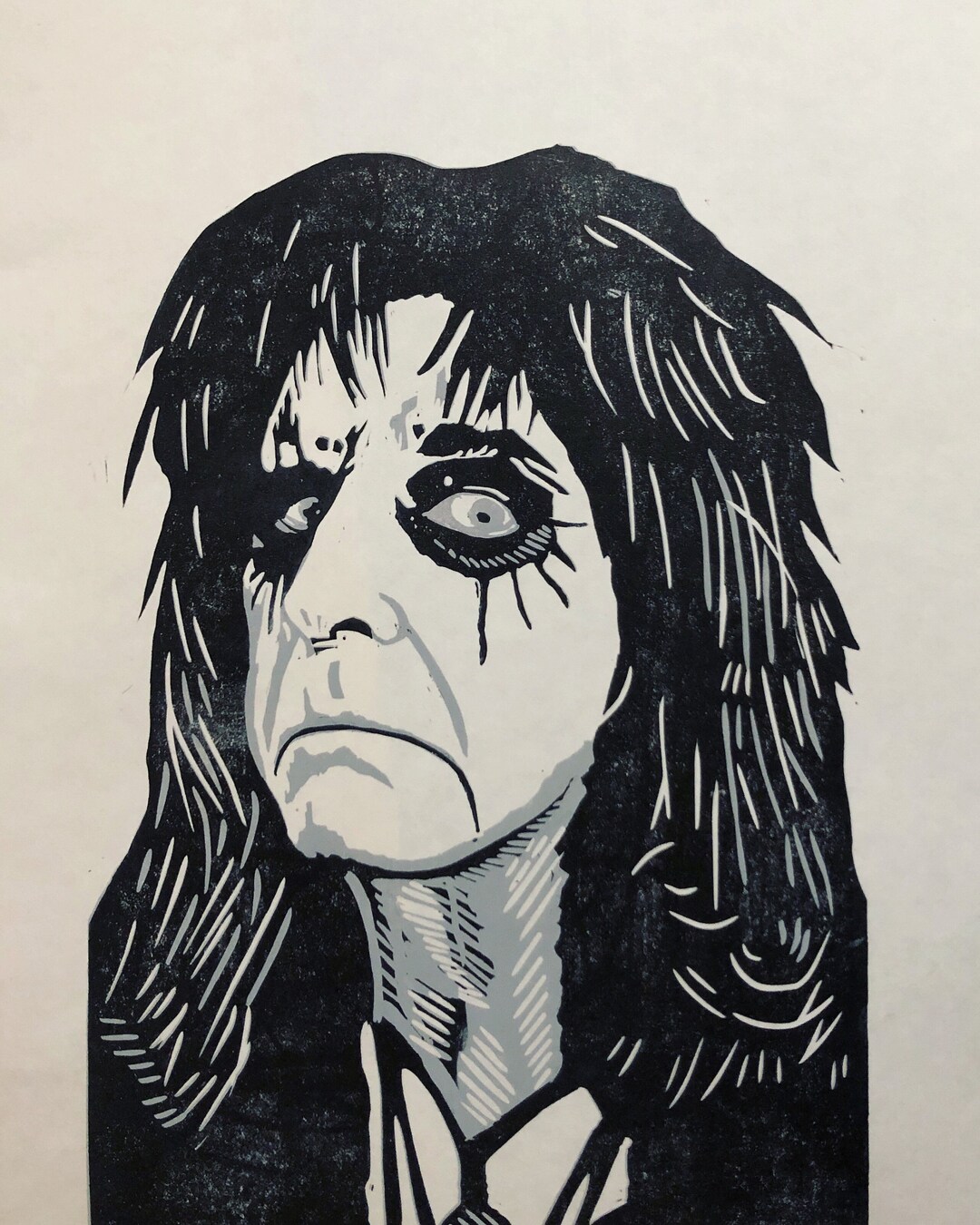 Alice Cooper Limited Edition Reduction Linocut Print. Original Relief ...