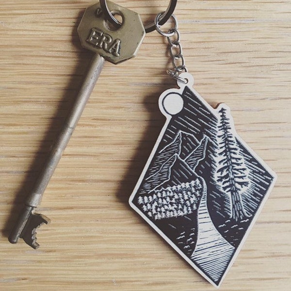 Wooden Keychain - Etsy