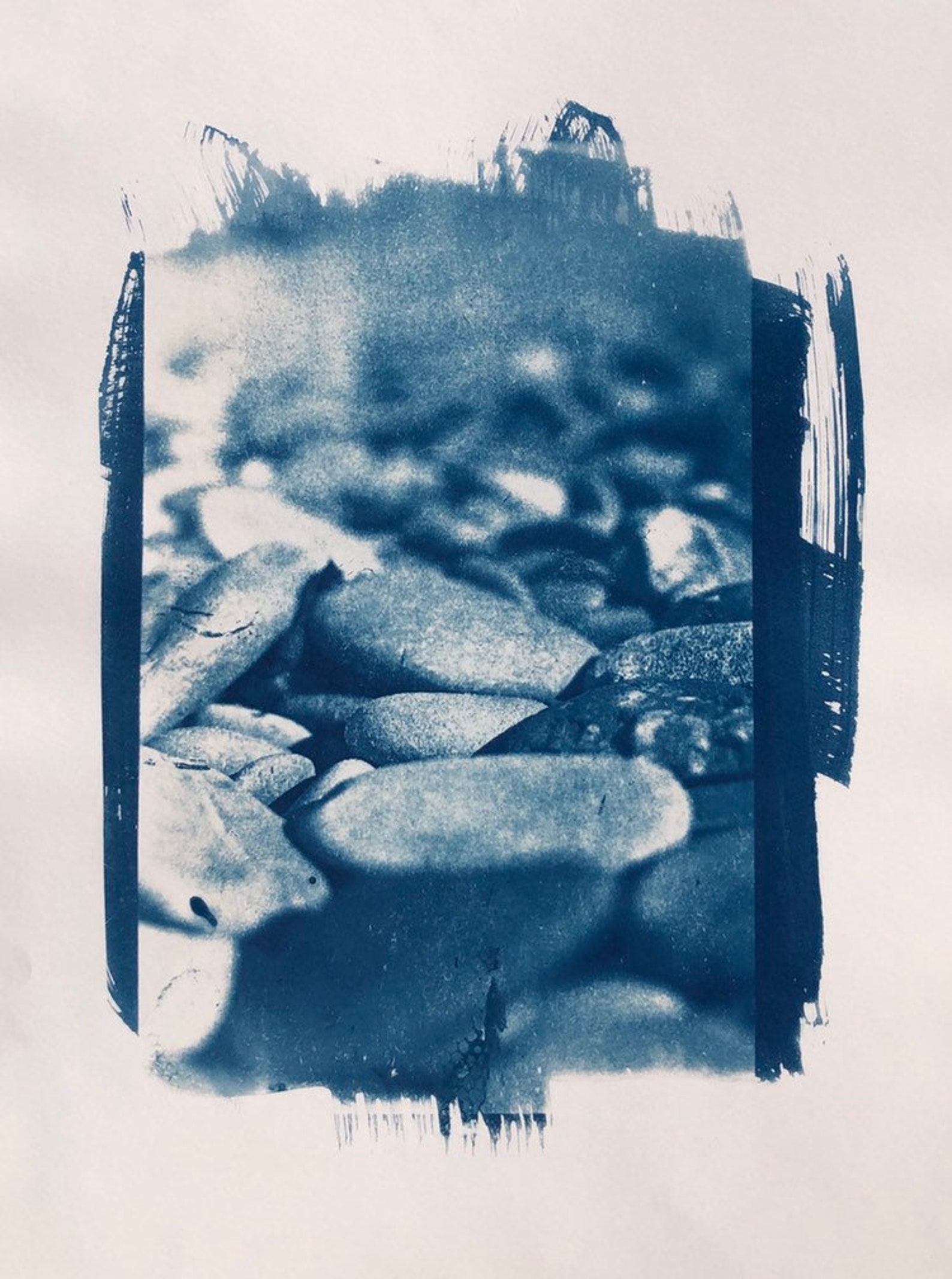 Pebble Beach Cyanotype Photographic Wall Art Print - Etsy