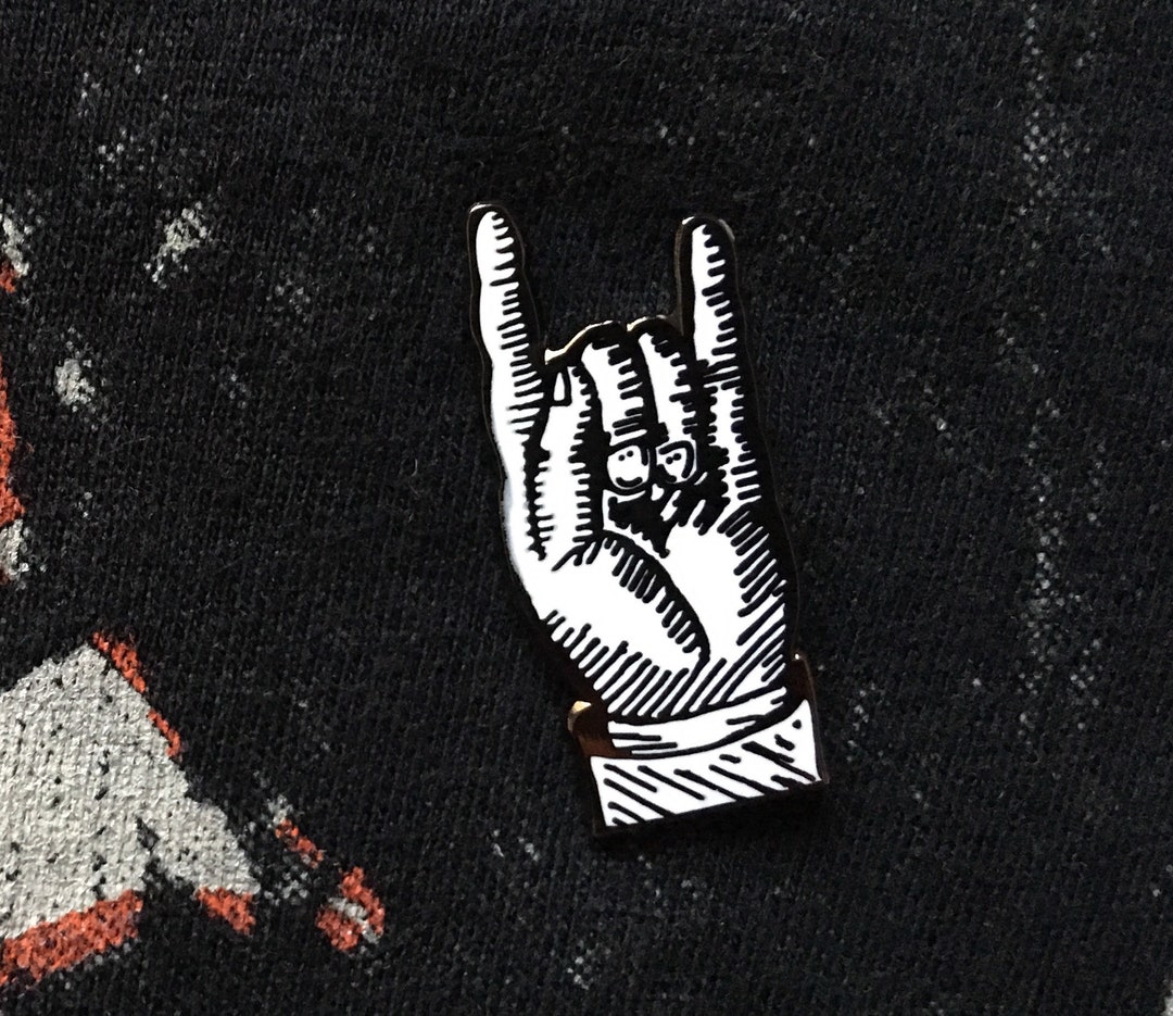 Heavy Metal Horns Pin Badge. Rock Badge. - Etsy