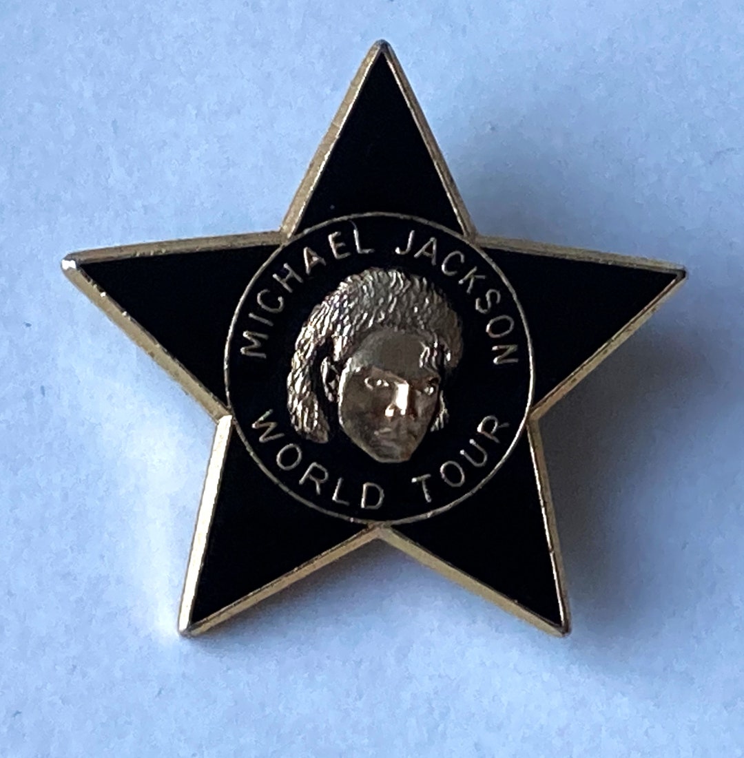 MICHAEL JACKSON World Tour Vintage Star Shaped Enamel Pin Badge Pinback ...