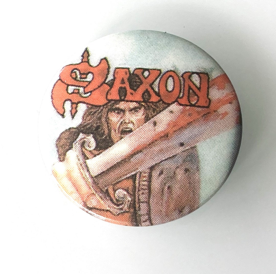 SAXON First Album Small Vintage 1 Button Style Pin Badge Made in the UK ...