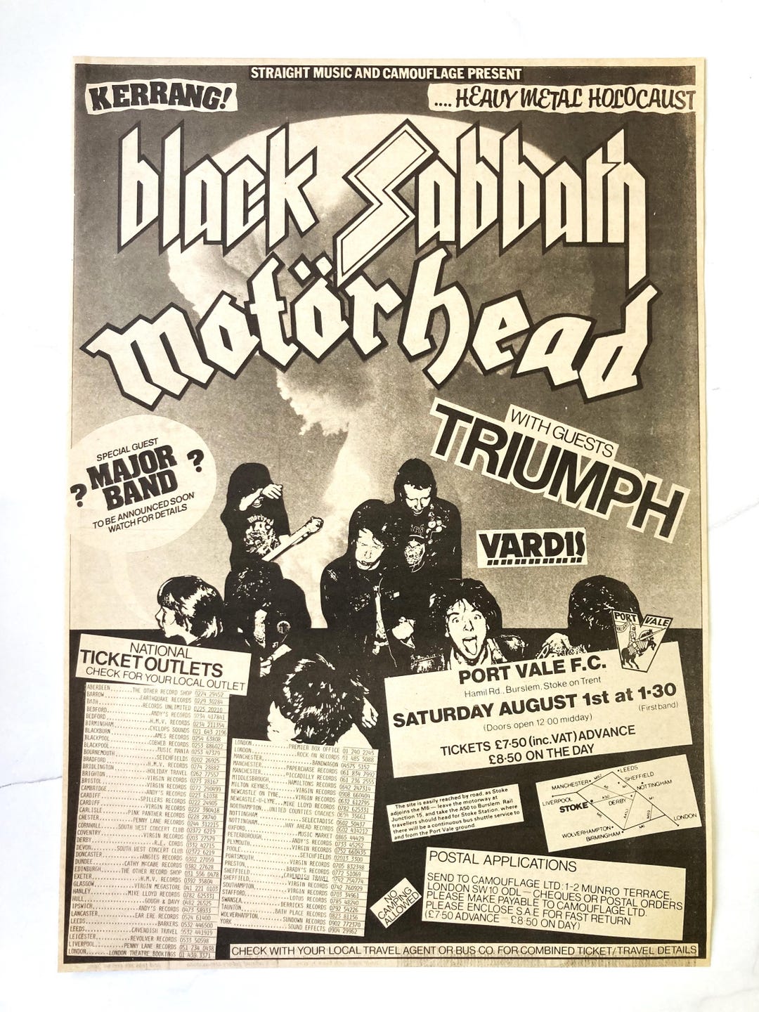 Black Sabbath Motorhead Heavy Metal Holocaust 1981 Original Single Page ...