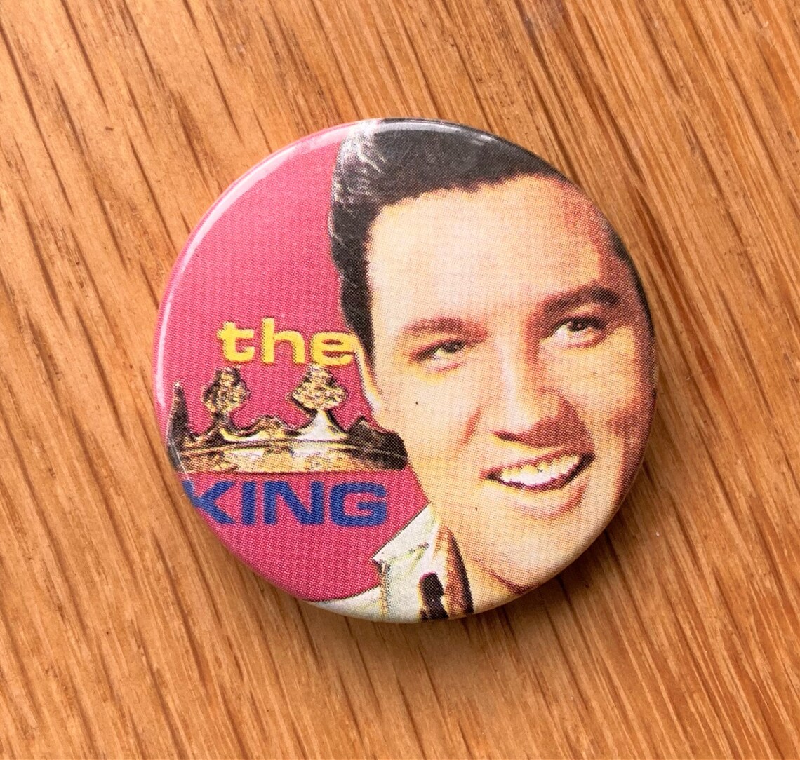 ELVIS the King Vintage Button Style Pin Badge From the - Etsy UK