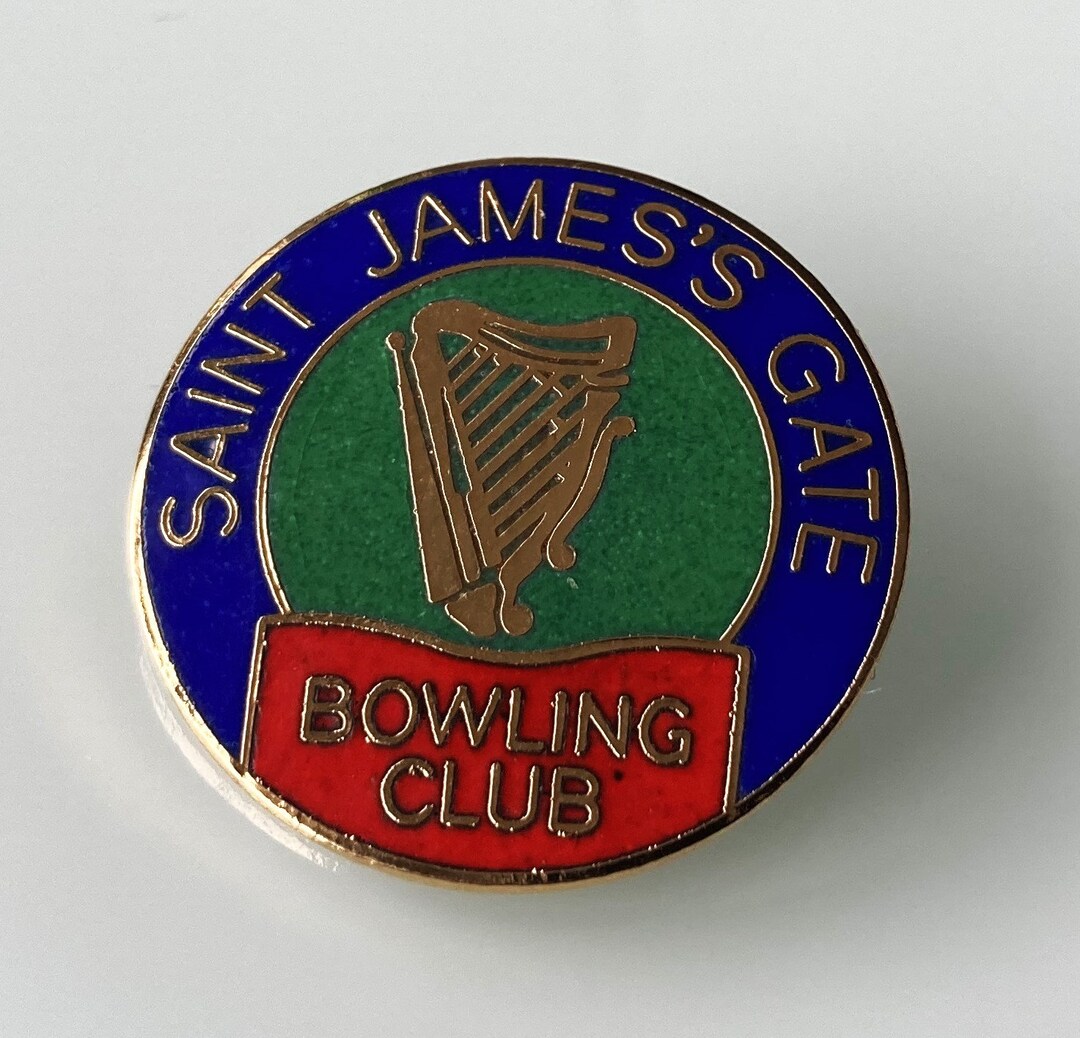 GUINNESS Saint James Gate Bowling Club Vintage Enamel Pin Badge Made in ...