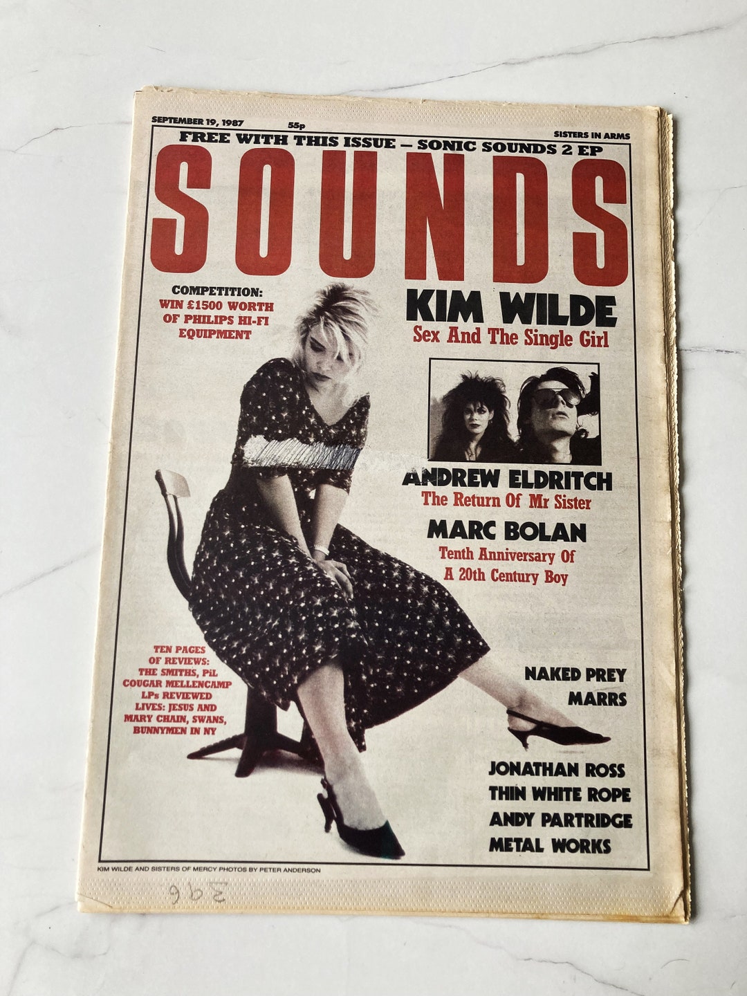 Sounds UK Music Magazine September 1987 Kim Wilde Cover Article Vintage ...