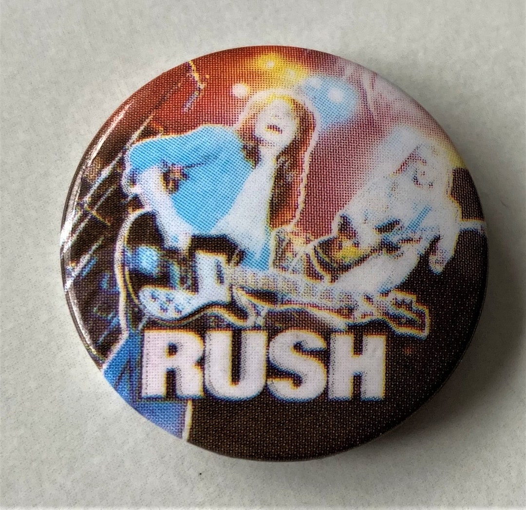 RUSH on Stage Vintage Button Style Pin Badge From the 1980's Made in ...