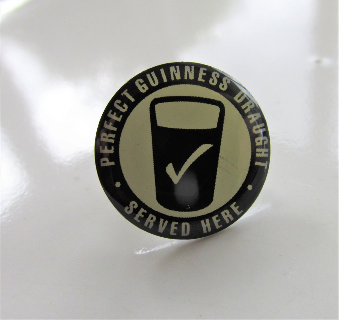 GUINNESS Perfect Draught Small Vintage Metal Pin Badge Made in the 1990 ...