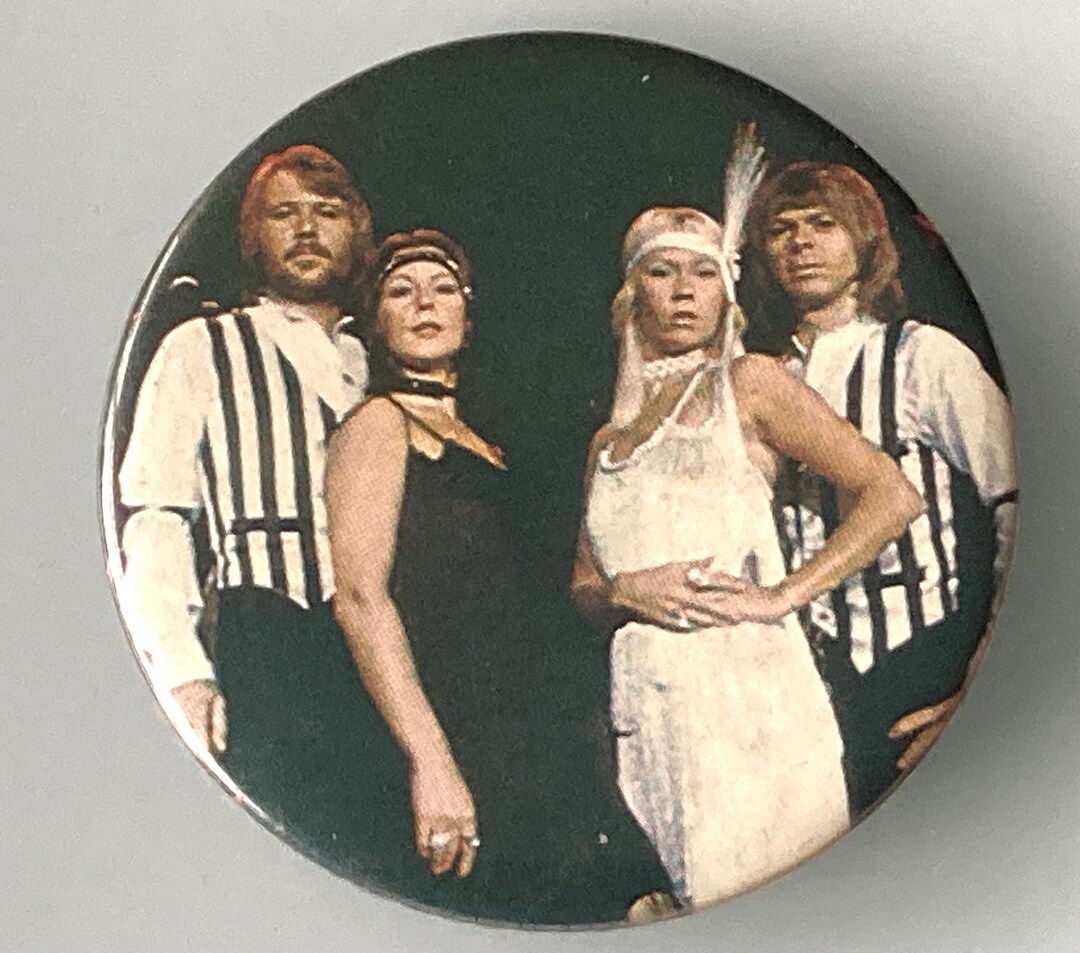 ABBA Large Vintage Metal Pin Badge Pinback From the 1970's Retro Pop ...
