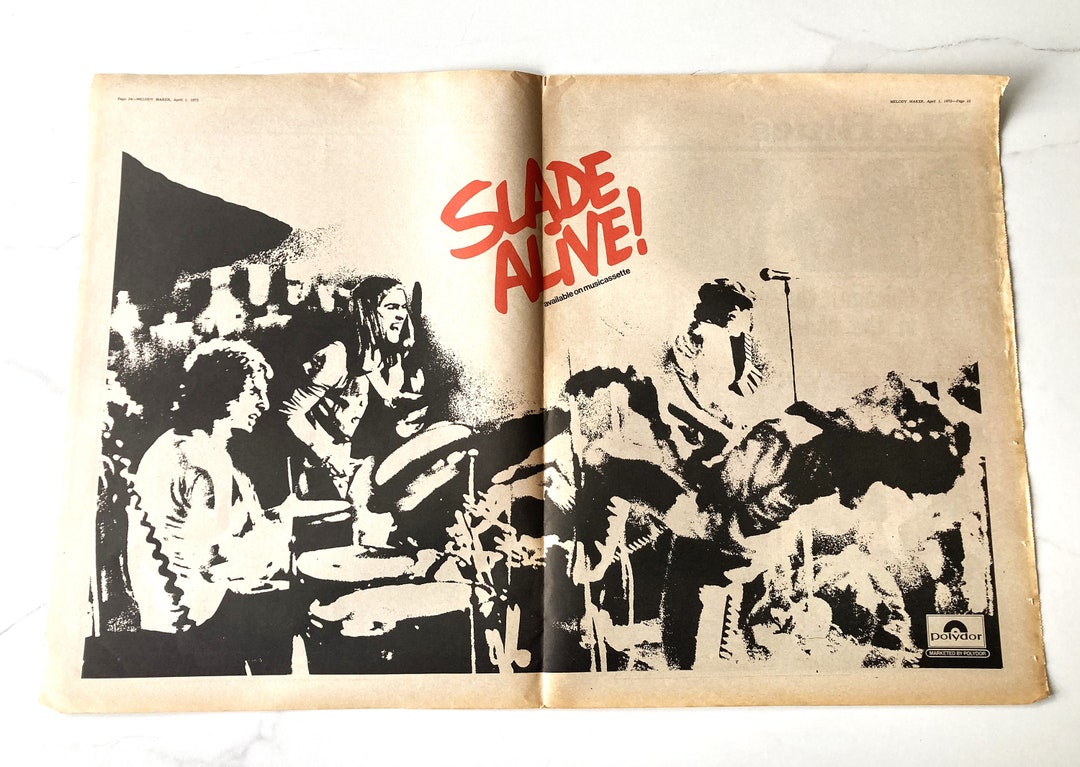 Slade Alive 1972 Original Double Page Magazine Advert Poster Melody ...