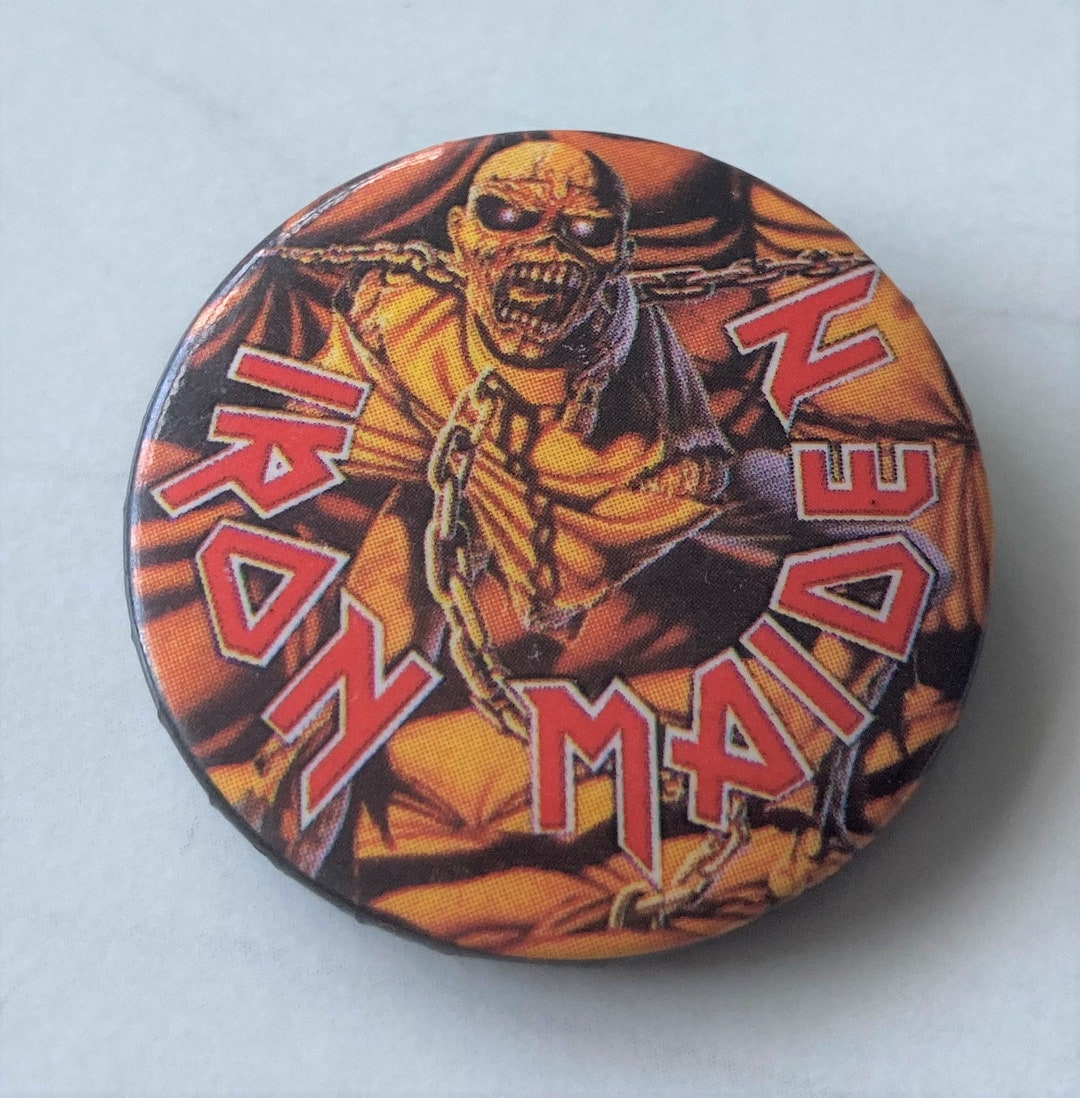 Iron Maiden Eddie Chains Vintage Metal Pin Badge Pinback From - Etsy