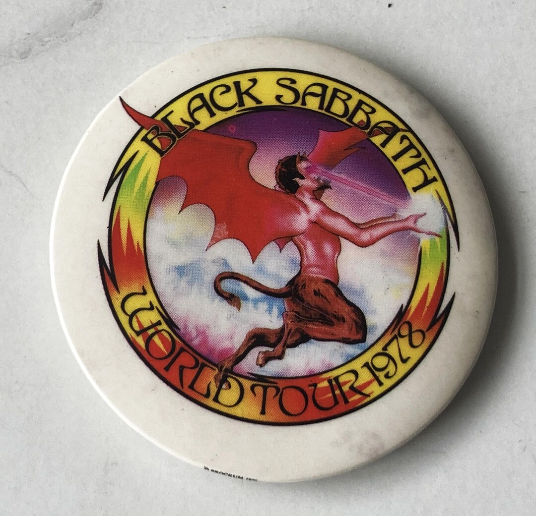 Black Sabbath World Tour 1978 Large Vintage Metal Pin Badge Pinback ...