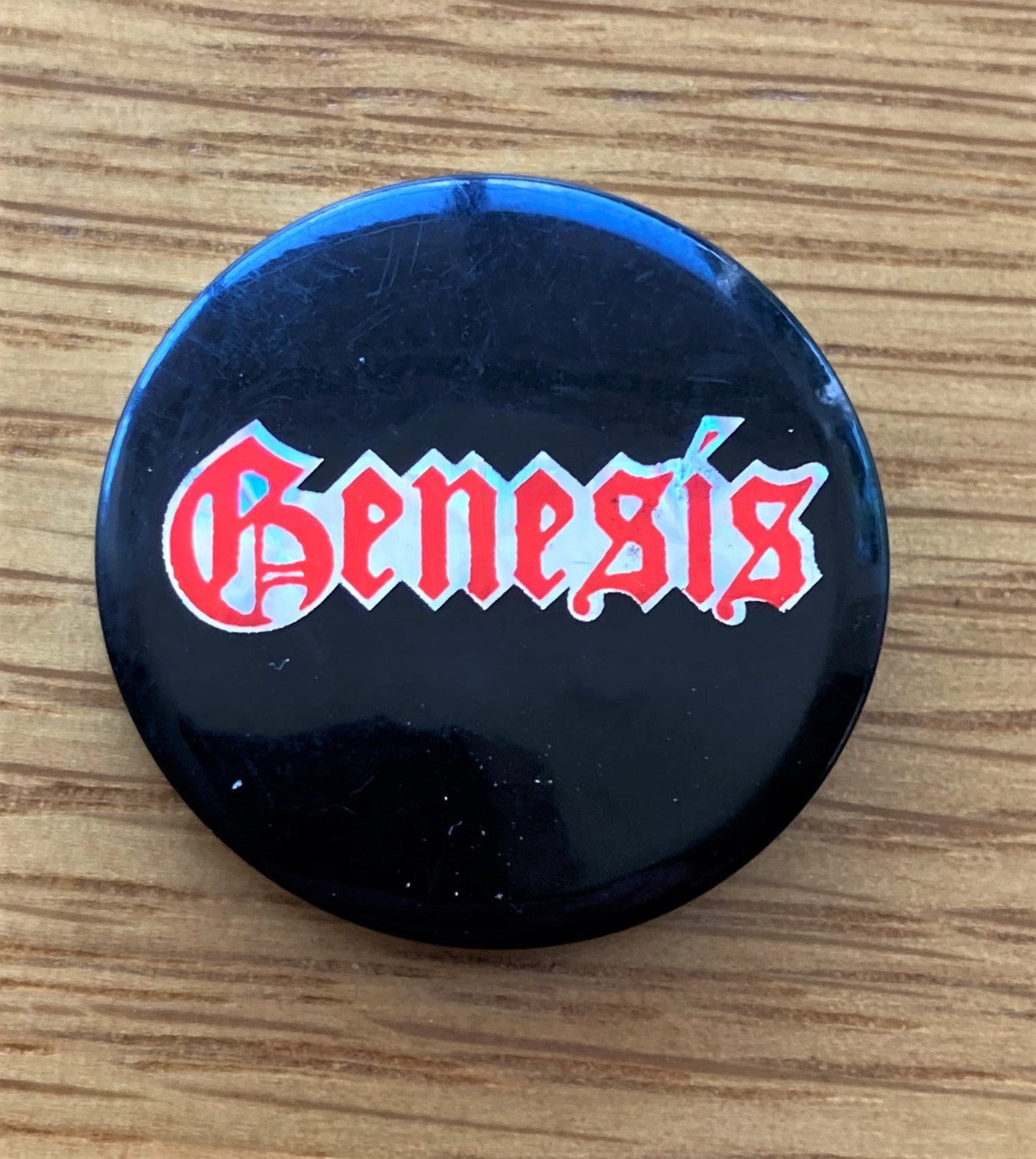 GENESIS Vintage Button Style Metal Pin Badge From the - Etsy UK