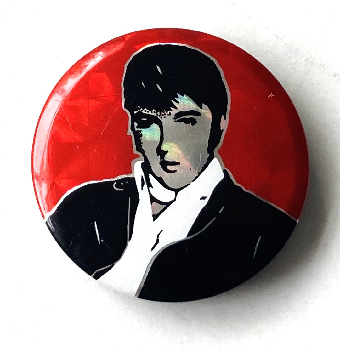 Elvis Presley Small Vintage Button Style Pin Badge From the 1980's ...