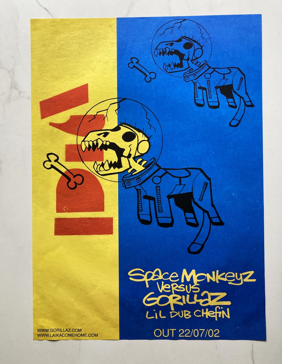 Space Monkeyz Versus Gorillaz Original 2002 Promo Shop Display Poster 20 X 27 not Framed Please ...