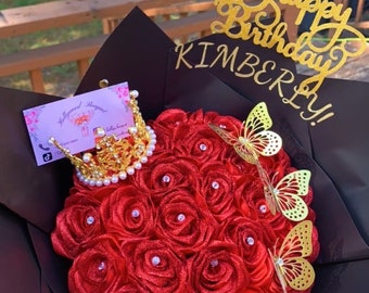 Single Eternal Rose Mini Bouquet, Eternal Rose, Quinceanera, Sweet ...