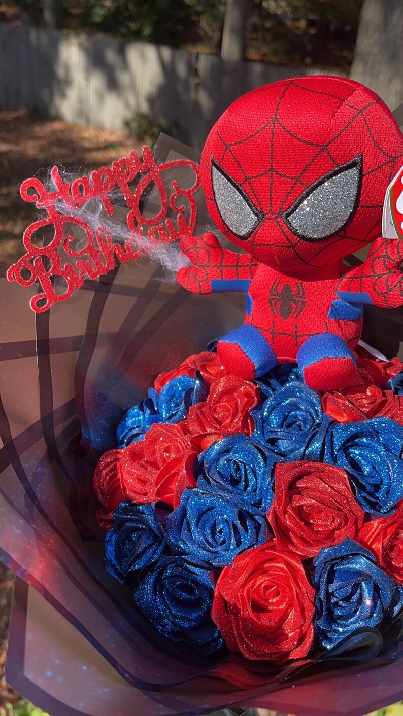 Eternal Spider-man Flower Bouquets plushie Included - Etsy