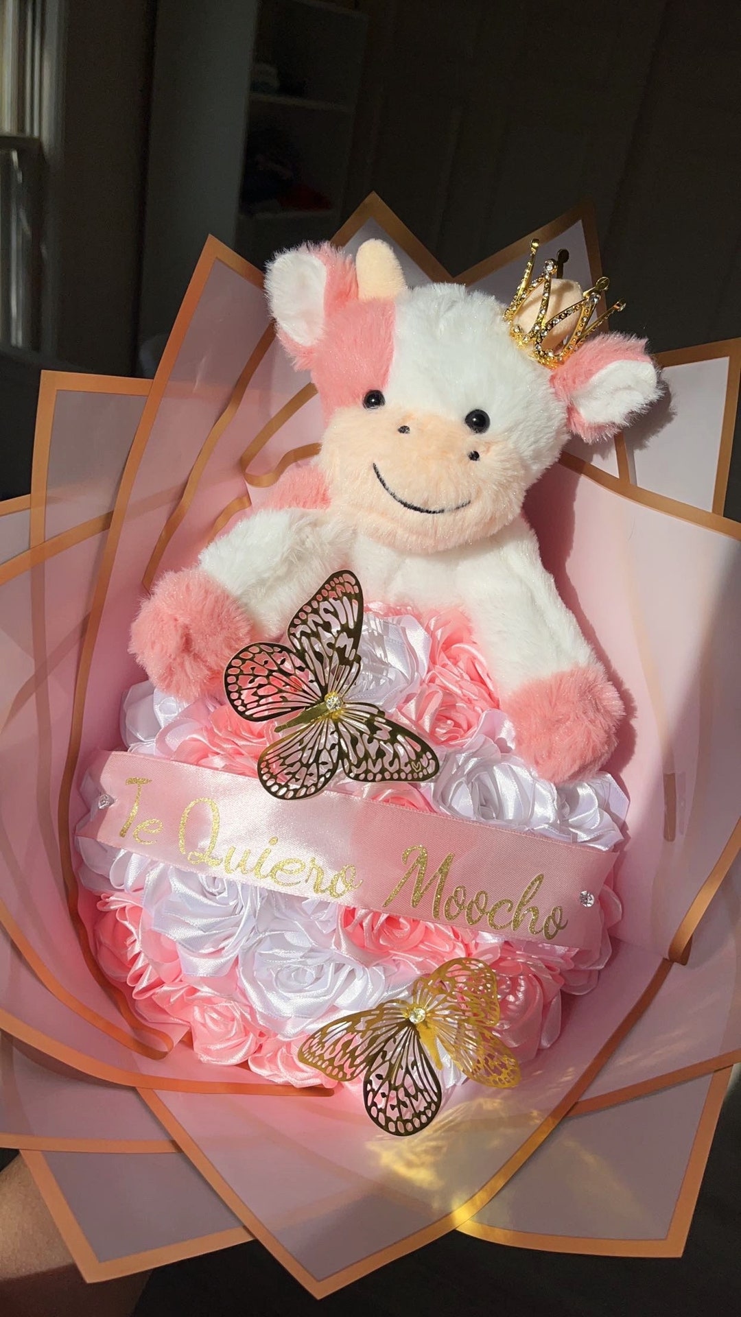 Eternal Flower Bouquets (cow Plushie Included) - Etsy