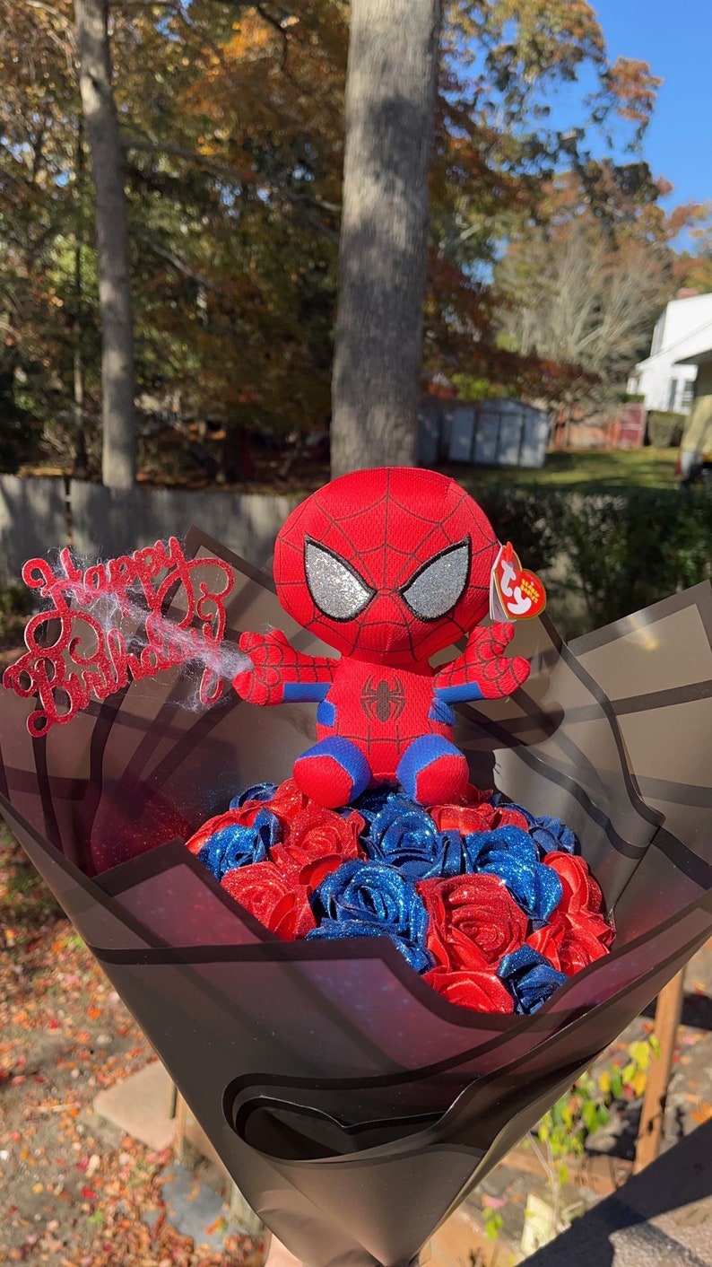 Eternal Spider-man Flower Bouquets plushie Included - Etsy