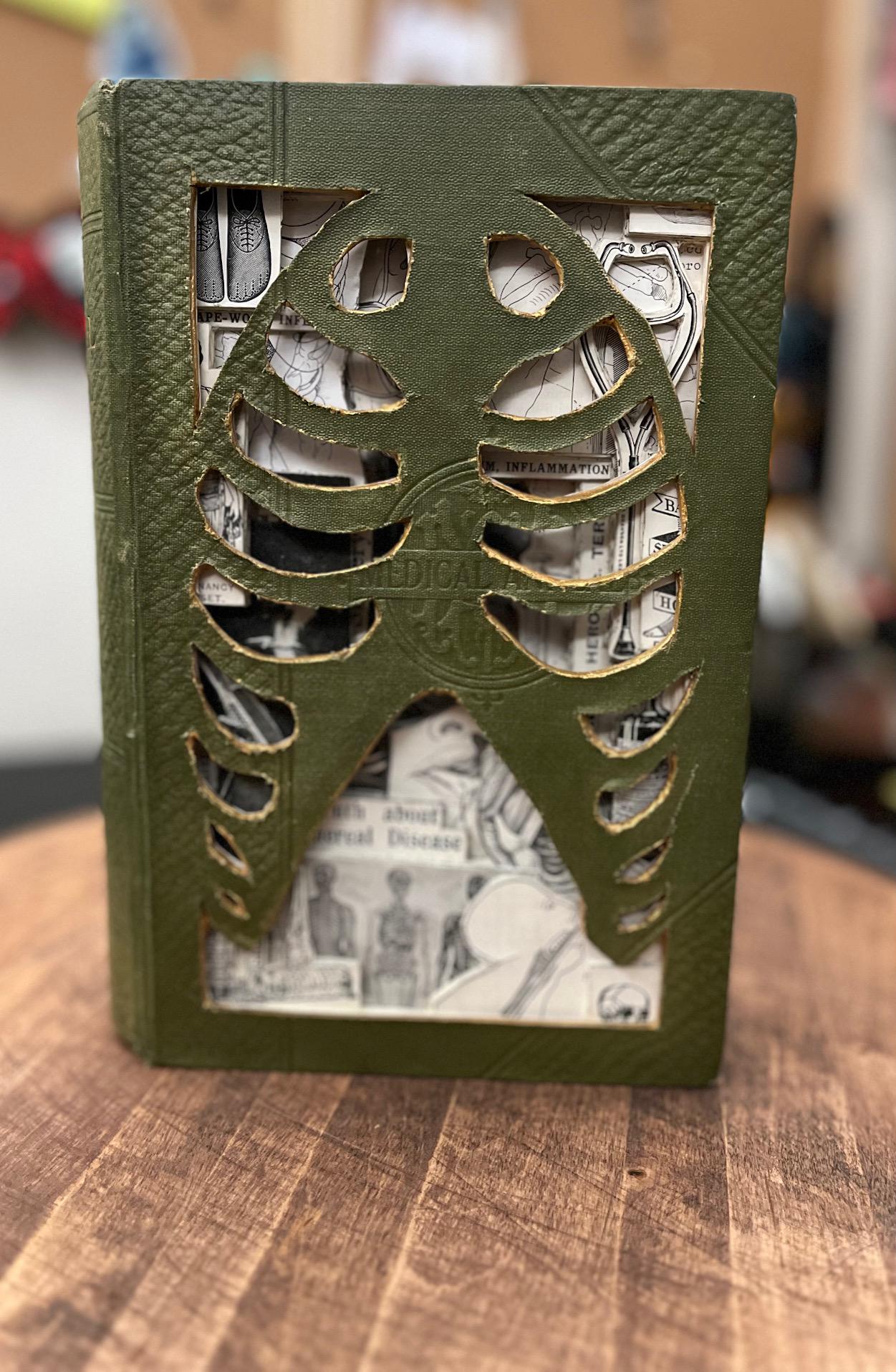 RIBS! Book Carving of 1928 Medical Book. Book Carving/ Altered Book - Etsy