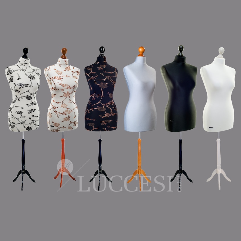 LUCCESI Schneiderpuppe | Size XS-XXL | weiblich/female | Wechselbezug creme-weiss oder schwarz ...