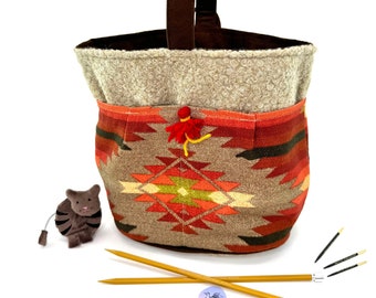 Atenti Tall Caddy Miss Honey Parakeet Print 8pockets Crochet Caddy ...