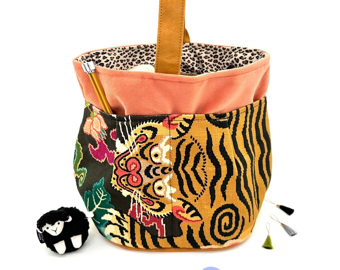 Atenti Tall Caddy Le Tigre Crochet Knitting Caddy Knitting Project Bag ...