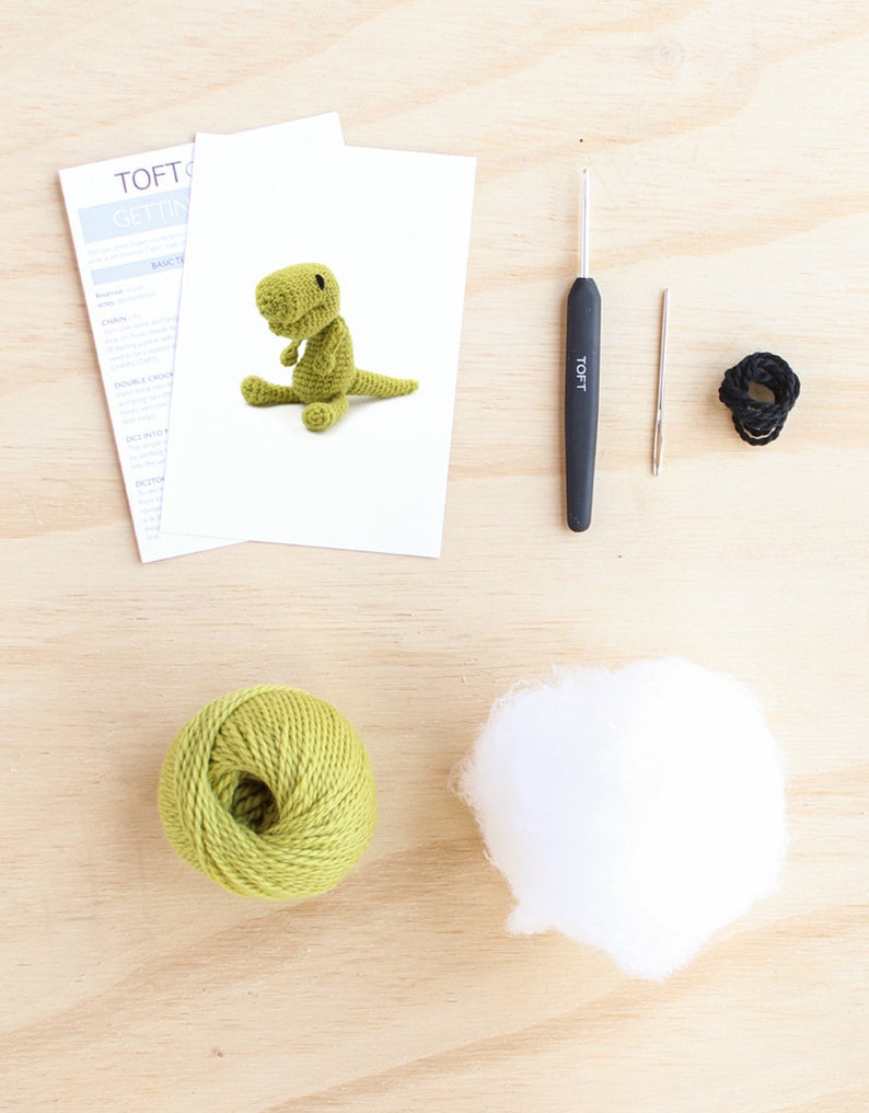 Toft Crochet Kit Gregor the T-rex Mini DIY Amigurumi DIY Kit - Etsy