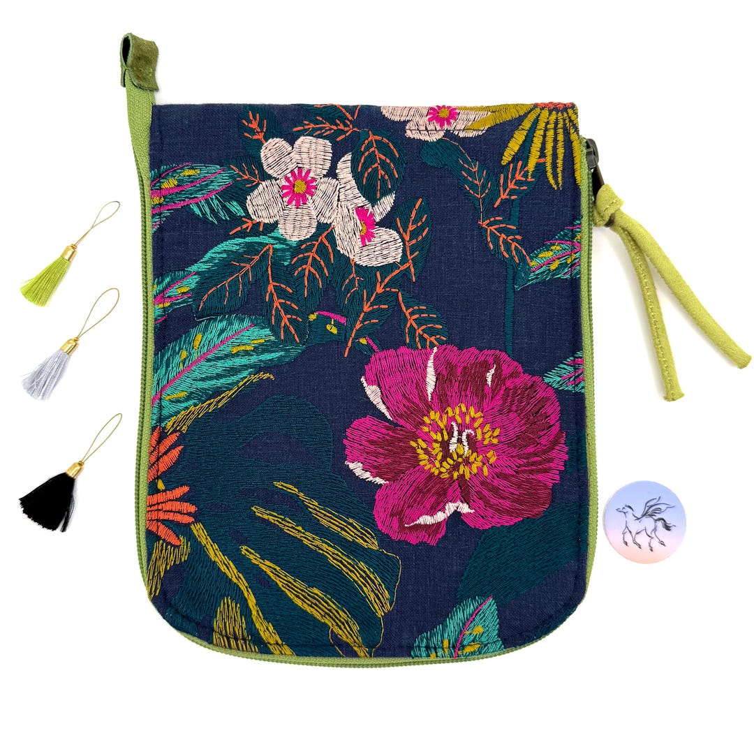 Atenti Circular Case Flora Circular Needle Case Floral Embroidered ...