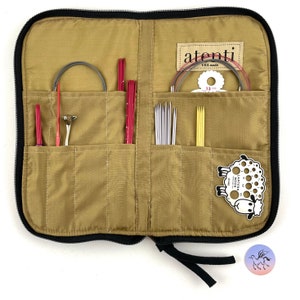Atenti Needles Case, Spot on Night Cut Velvet Fabric Zipper Case for ...