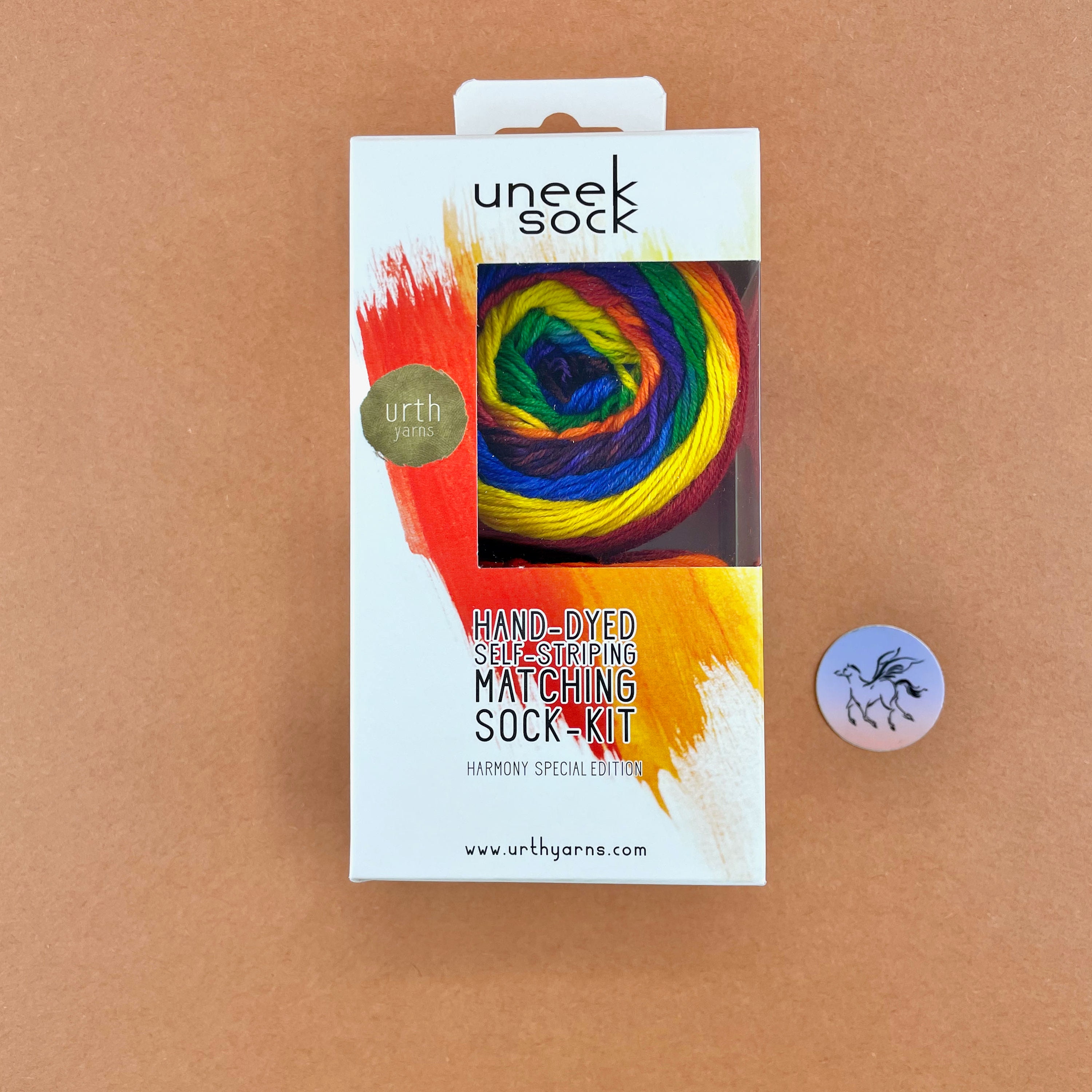 Urth Uneek Harmony Sock Kit Hand Dyed Self-striping Rainbow - Etsy
