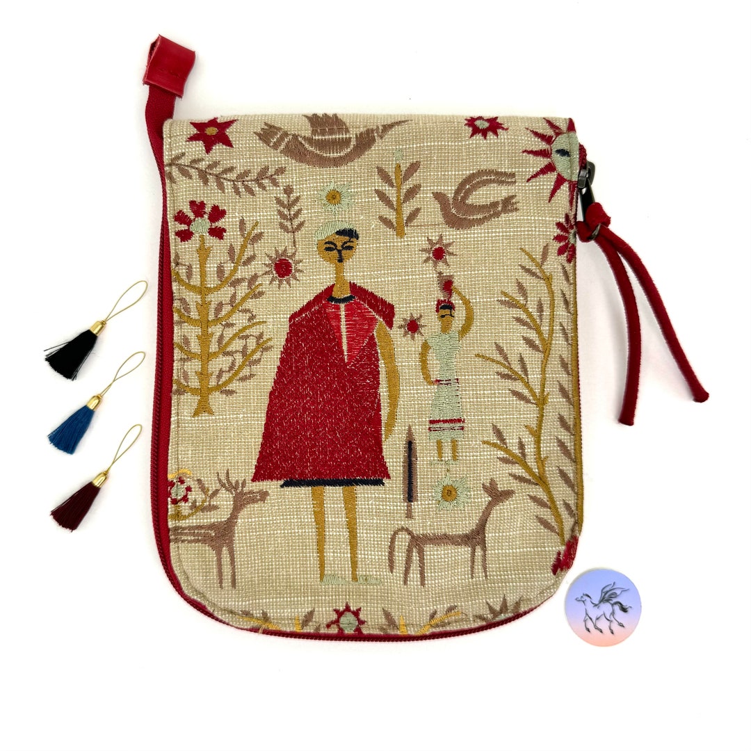 Atenti Circular Case Harvest Circular Needle Case People Fabric Zipper ...