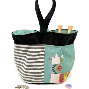 Atenti Tall Caddy Mamallama BLUE Knitting Caddy Knitting Project Bag ...