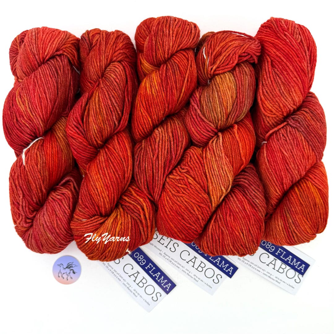 Malabrigo Seis Cabos Flama Hand Painted Light Worsted Merino Yarn