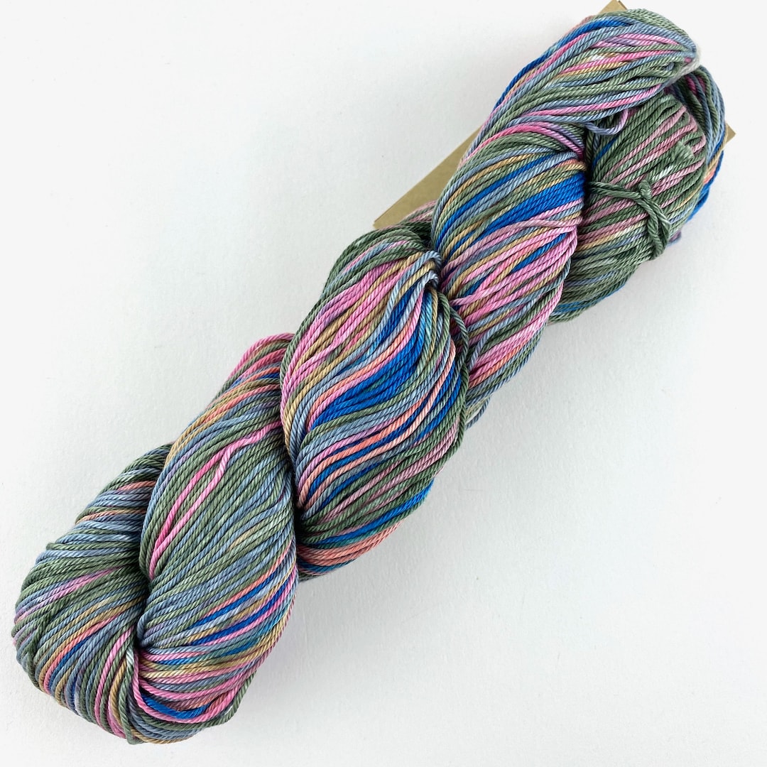 Urth Uneek Cotton DK Yarn: Hand-dyed Pink Gray Moss, Mercerized Self ...